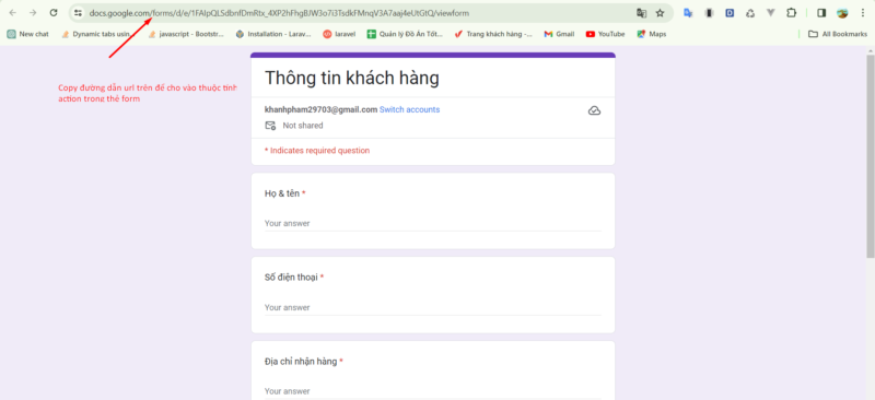 Hướng dẫn cách dùng PHP đẩy dữ liệu lên Google Form & Google Sheet - Hbweb